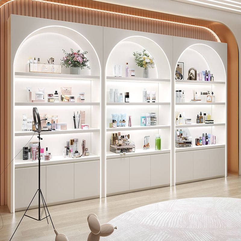 Plug-In Nail Polish Display Cabinet with 4 Shelves, Lighting, and 4 ...