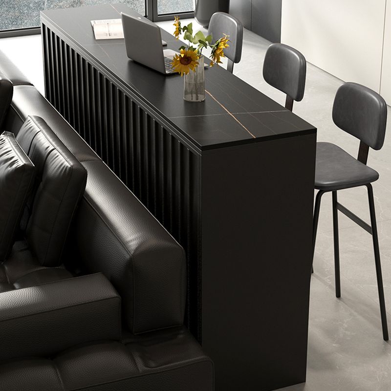 Cosmopolitan Gray Slate Rectangular Pub Table with Pedestal Base, for 2 ...