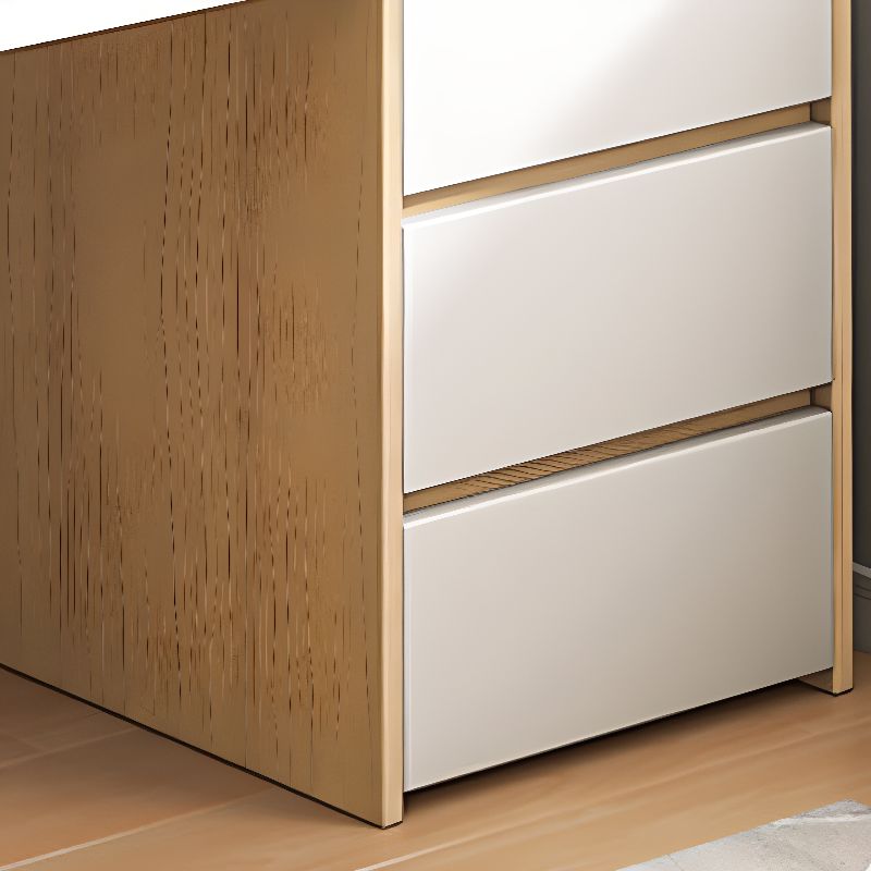 Scandinavian Timber Rectangle Computer Work Desk with Auburn Drawer and ...