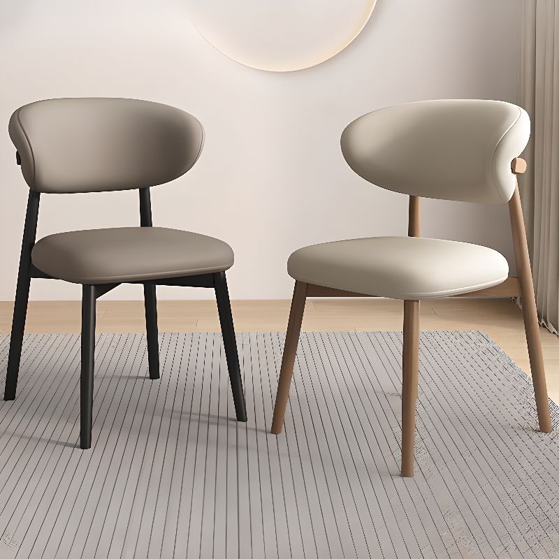 Side Chair with Low Back, Padded Upholstery, Metal Legs, Modish Style ...