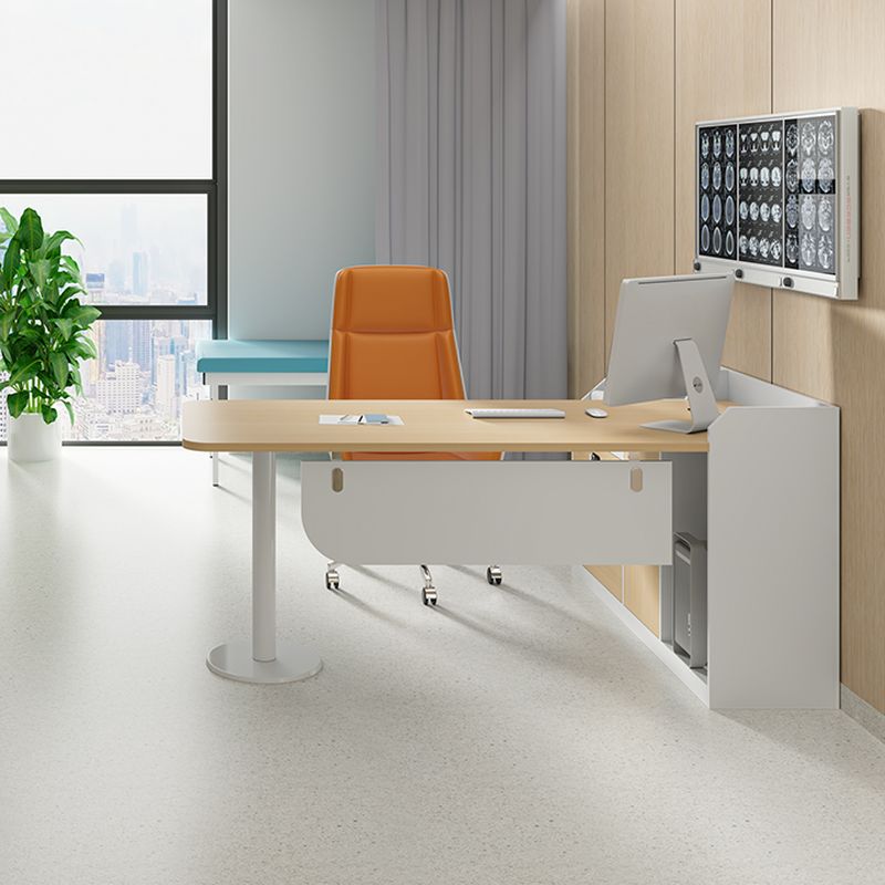 Secure Drawer Computer Desk with Desk Return, CPU Stand, and Concealed ...