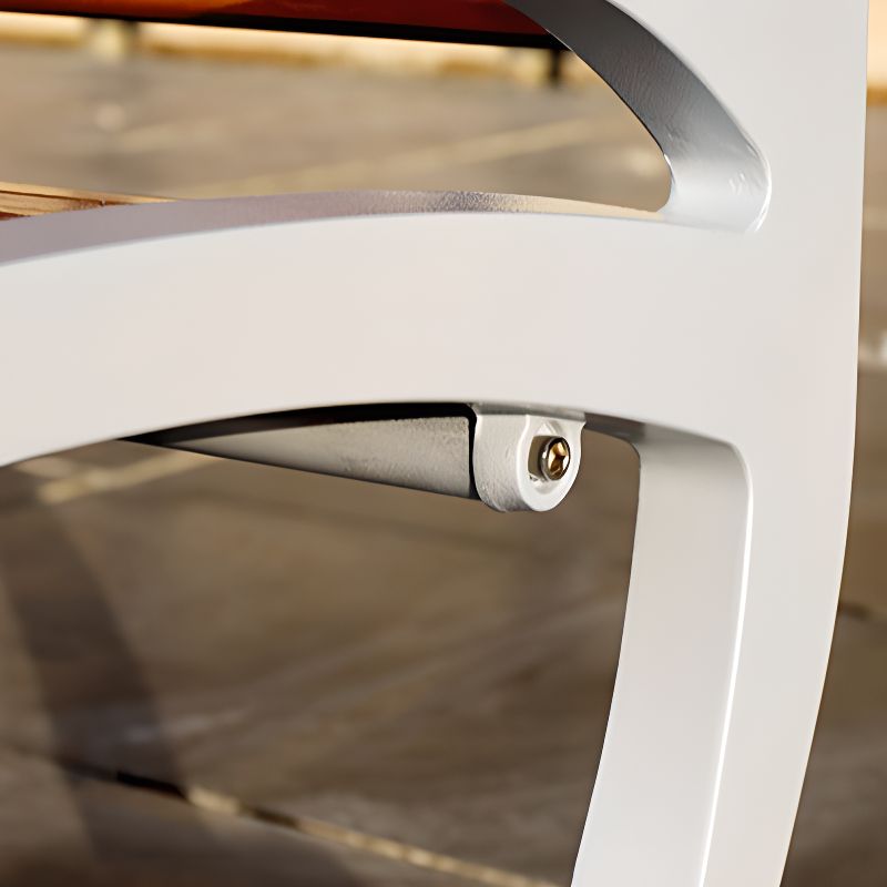 Casual Park Bench with Damp-proof Composite Wood, Back, Curved Arm, and ...