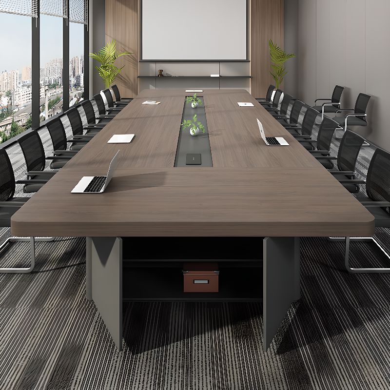 Auburn Modern Conference Table with Rectangular Top for Seats 12+ in ...