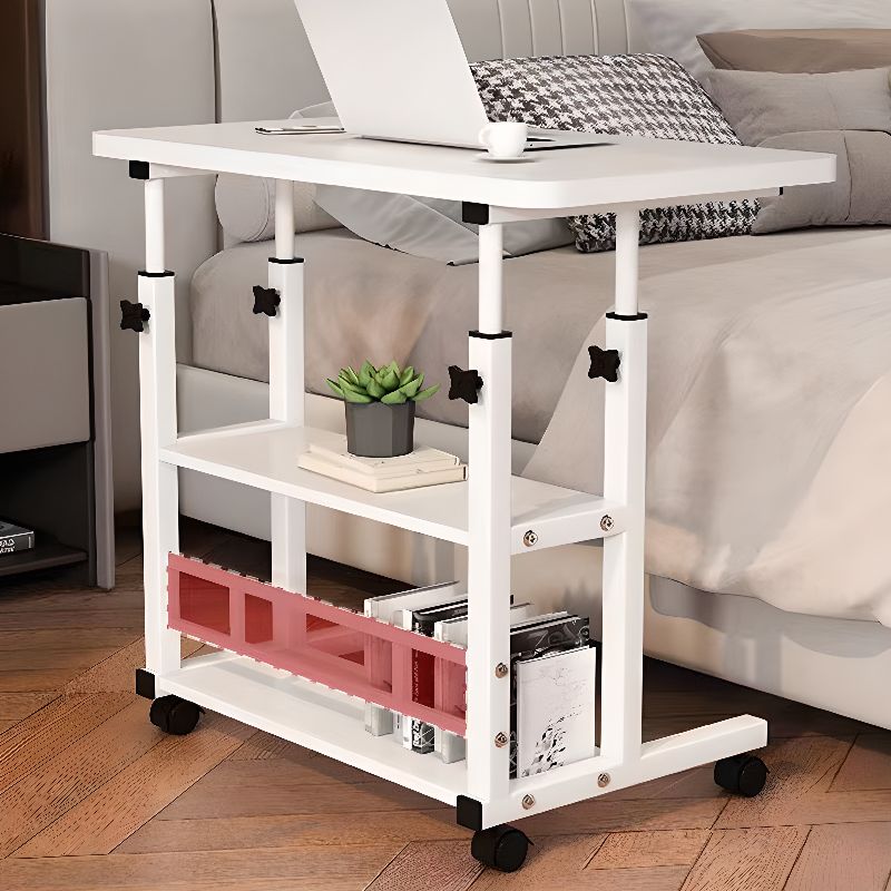 Art Deco Composite Wood Computer Cart with Adjustable Height and Roller ...