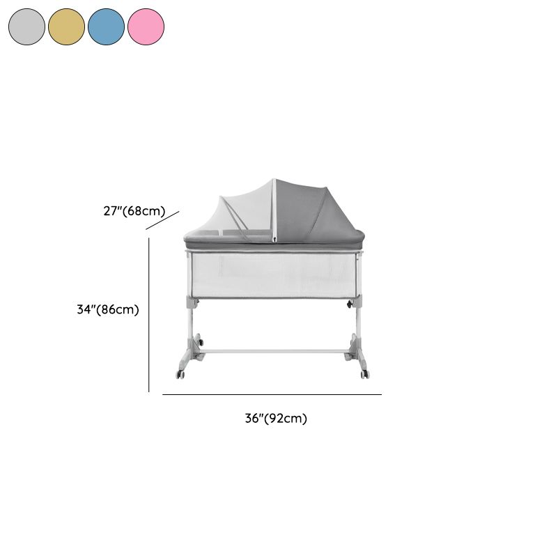 Metal Portable Crib - Foldable and Convertible to Toddler Bed Cribs