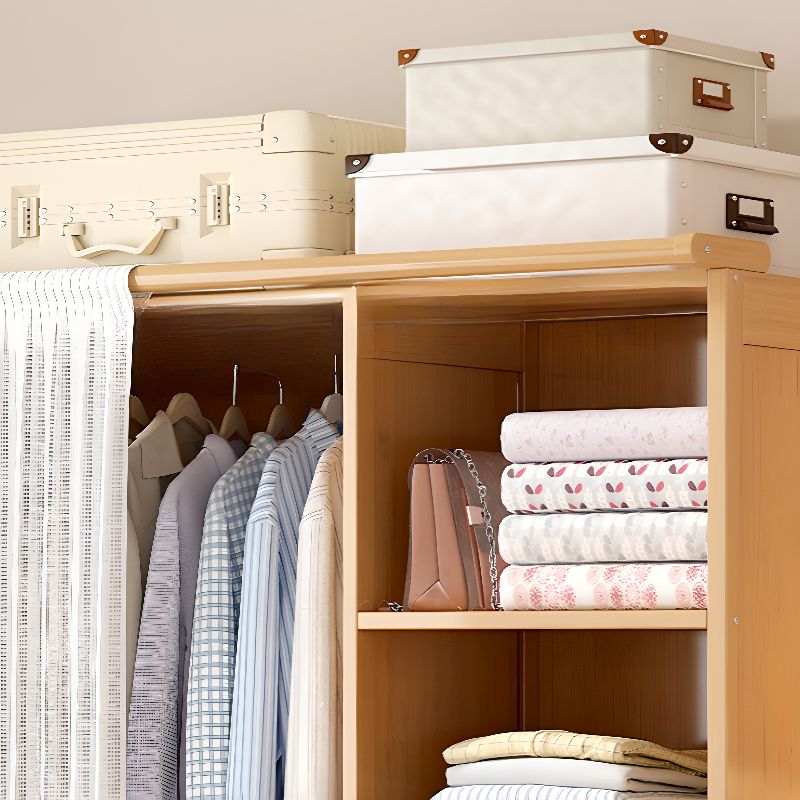 Self-supporting Timber Cabinet Armoire with Interior Shelves and ...