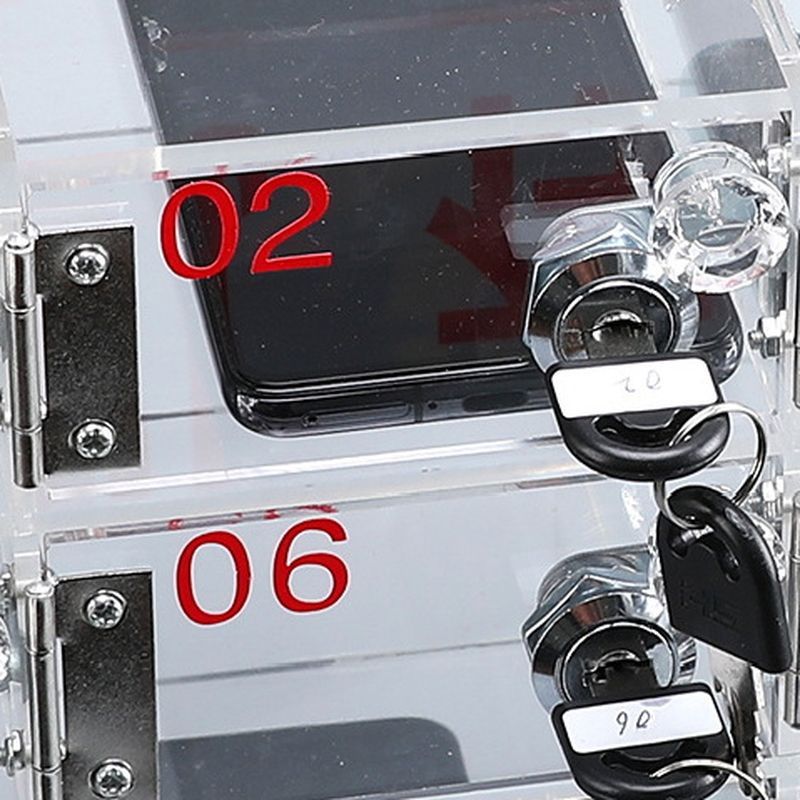 Clear Polymethyl Methacrylate (PMMA) 5-tier/4-tier Cell Phone Lockers ...