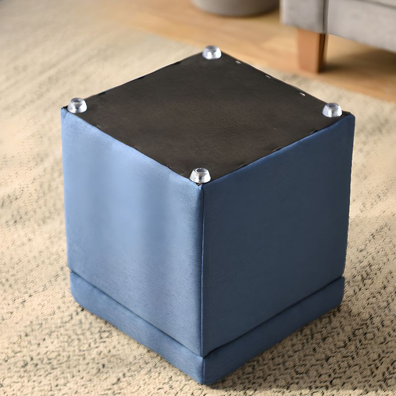 Trendy Solid Color Storage Ottomans in Light Gray/Tangerine Color/Khaki ...