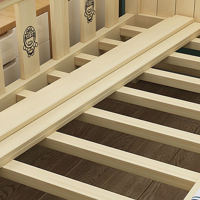 Natural Finish Contemporary Timber Convertible Crib with Mattress ...