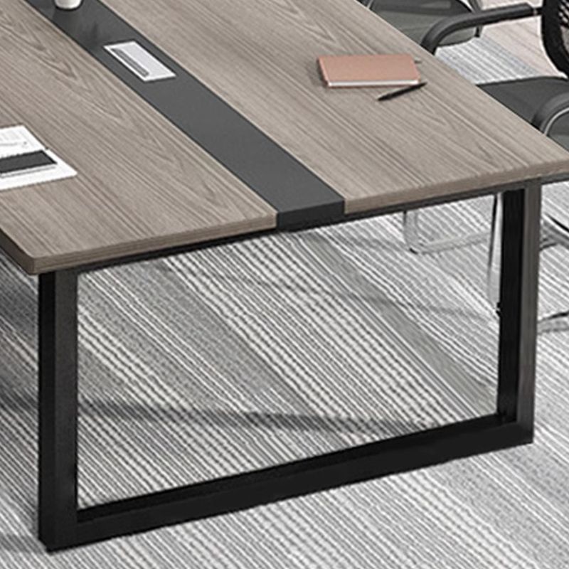 Seats 10 Brown Modern Office Conference Table with a Rectangular Mdf ...