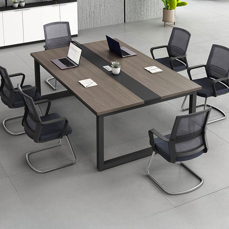 Seats 10 Brown Modern Office Conference Table with a Rectangular Mdf ...