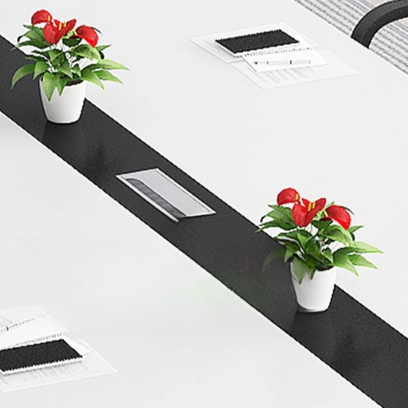 Seats 10 Brown Modern Office Conference Table with a Rectangular Mdf ...