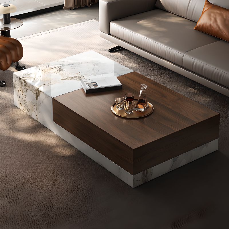 Casual Sintered Stone Accent Table in White/Auburn/Ink, Parallelogram ...