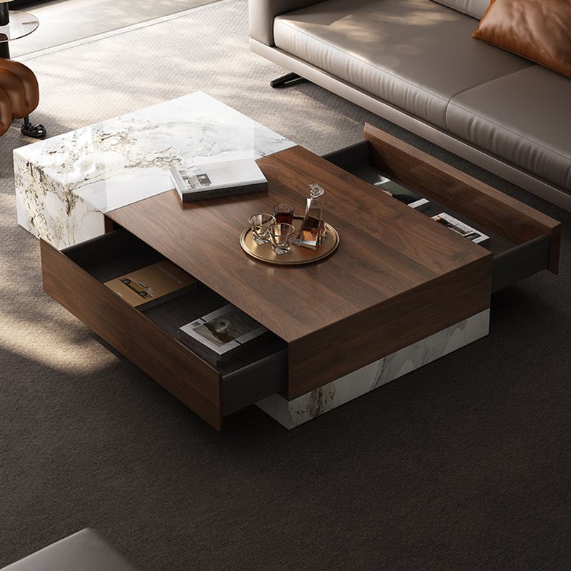 Casual Sintered Stone Accent Table in White/Auburn/Ink, Parallelogram ...