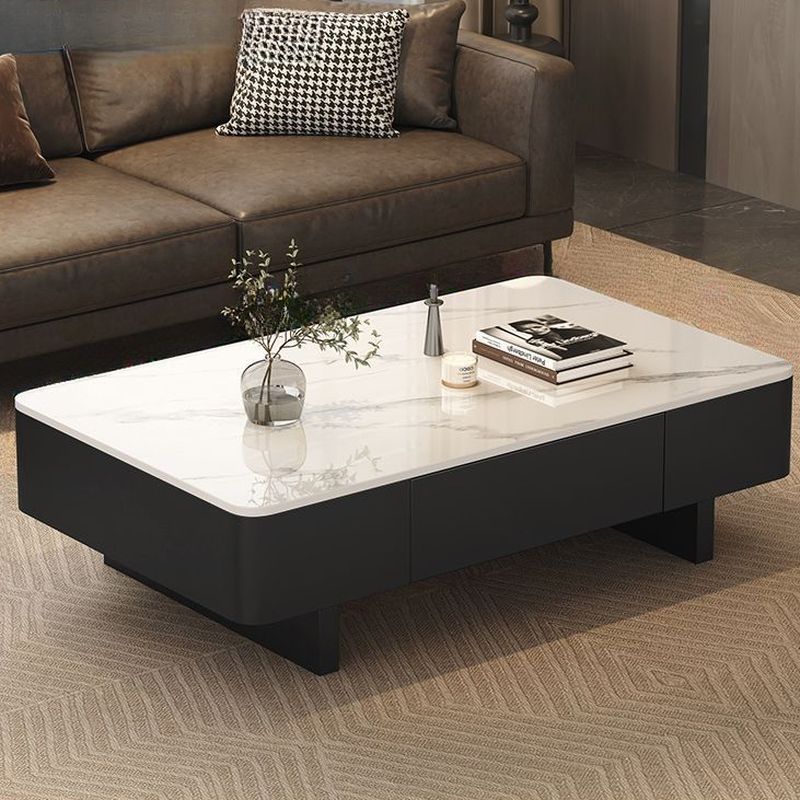 Dual-base Accent Table with 1 Drawer, Parallelogram Shape, White Rock ...