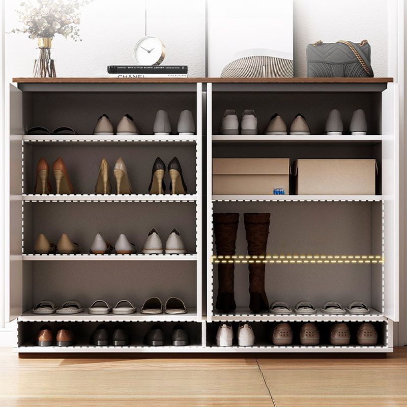Zapatero de madera manufacturada de 5 niveles con estante, puerta, a ...