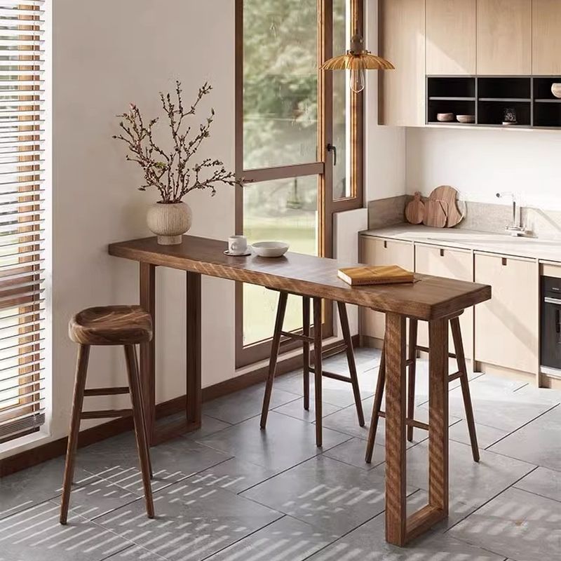 Simplistic Pub Table with Natural Wood Top and Sled Base in Auburn ...