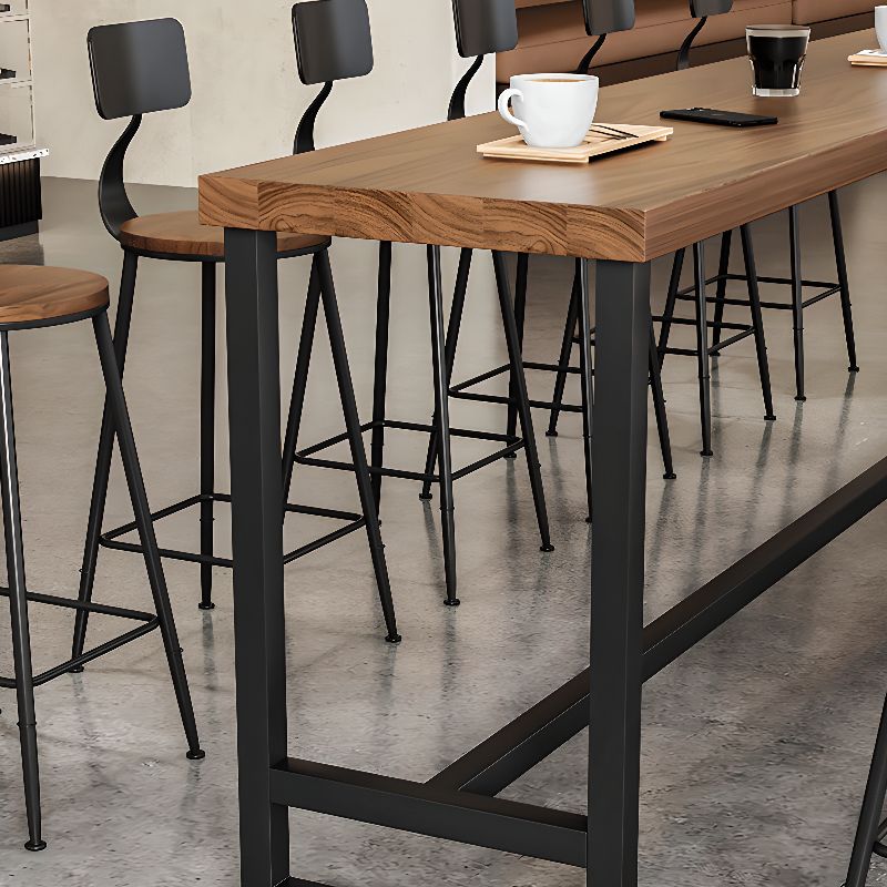 Simplistic Pub Table with Natural Wood Top and Trestle Base in Auburn ...