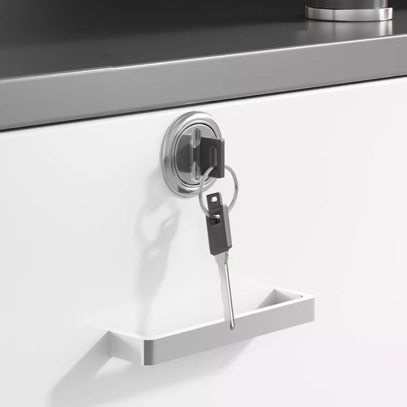 Secure Drawer Office Computer Desk with CPU Stand and Built-In Cable ...