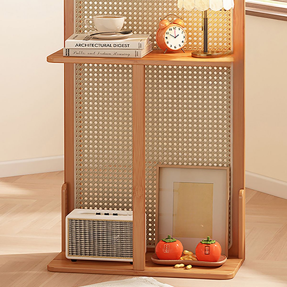 Translucent Temporary Wall Divider Foldable/Single Panel in Rattan with ...