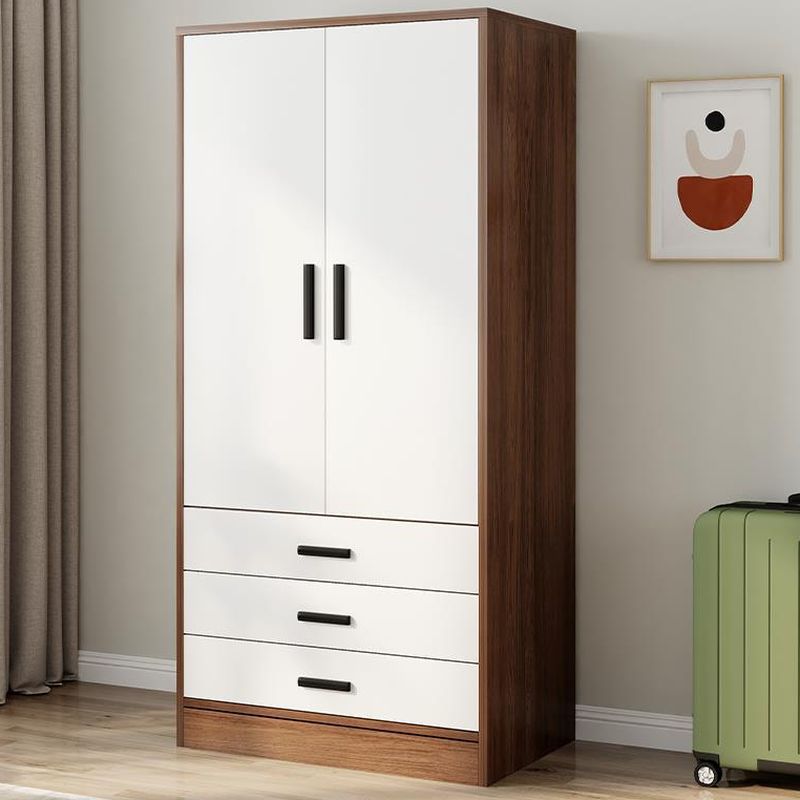 White Modern Simple Style Lumber Wardrobe Armoire with Soft Close Door ...